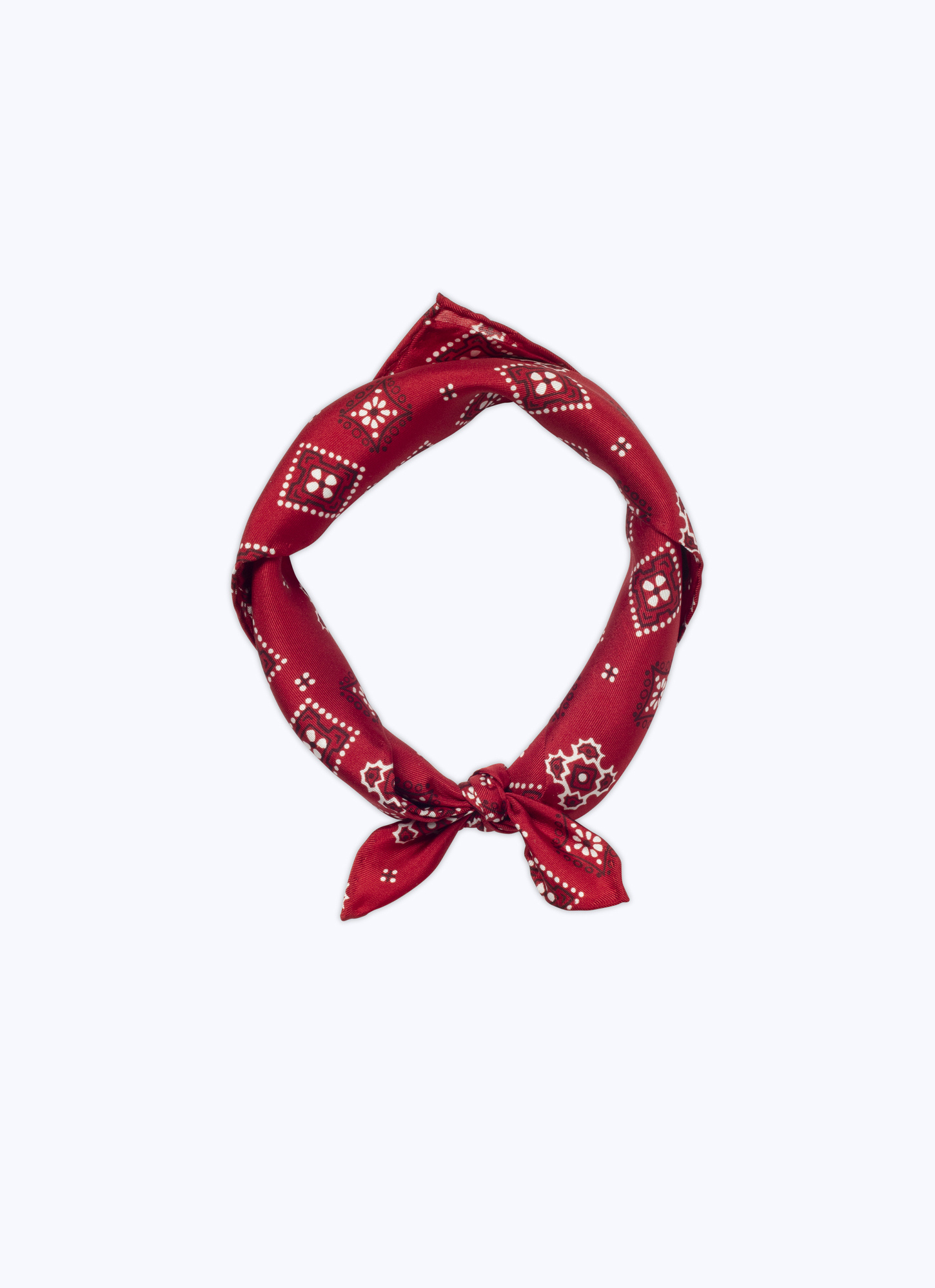 Foulard Bandana Rouge à Fleurs Soie Homme - Fursac - D1VAND-VR16-71