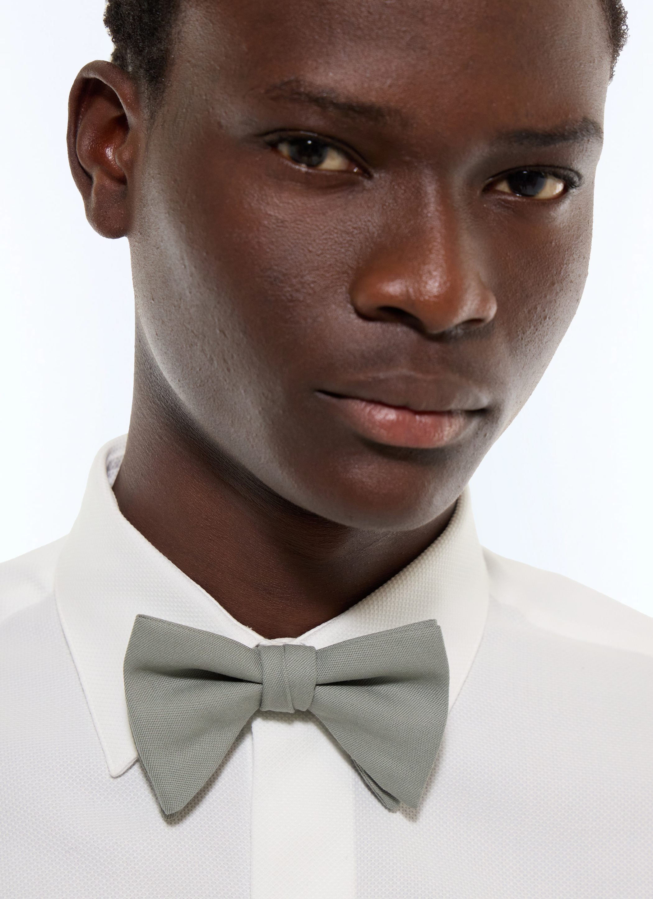 Sage Green Wool Bow Tie for Men - Fursac F2NPAP-GV48-H005