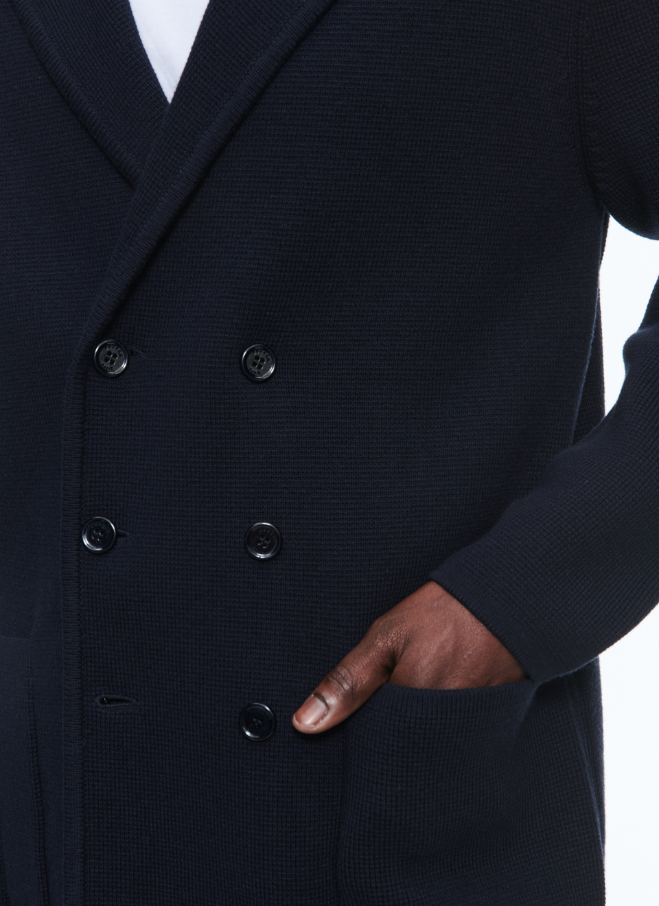 Navy blue cardigan cardigan A2DOUB-DA17-D030 - Men's cardigan