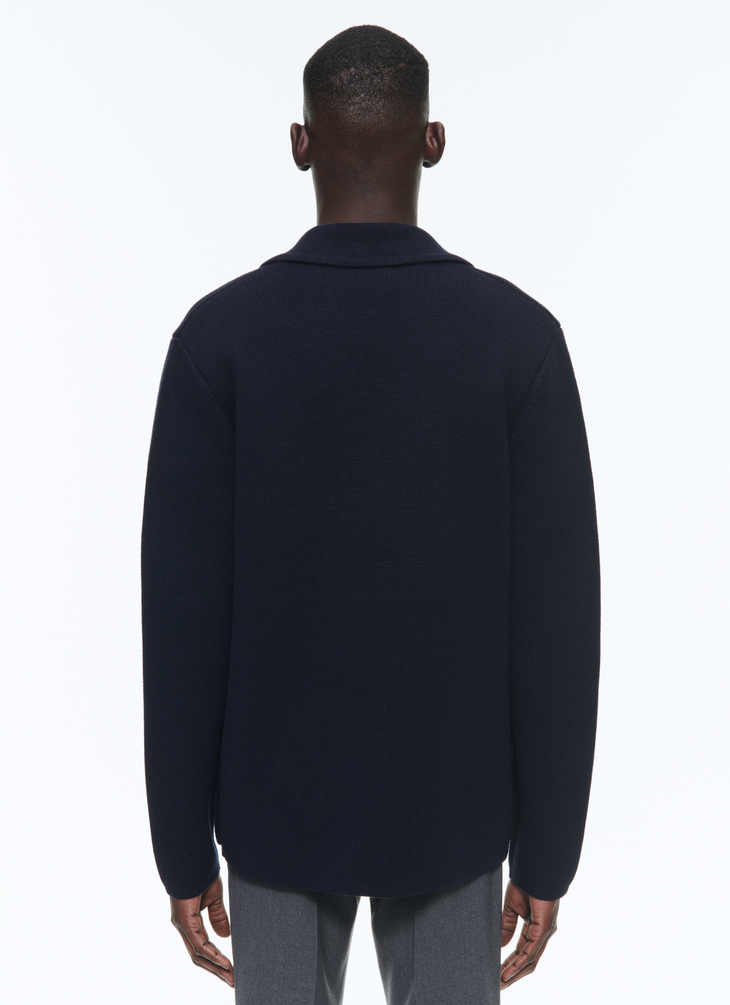 Navy blue cardigan cardigan A2DOUB-DA17-D030 - Men's cardigan