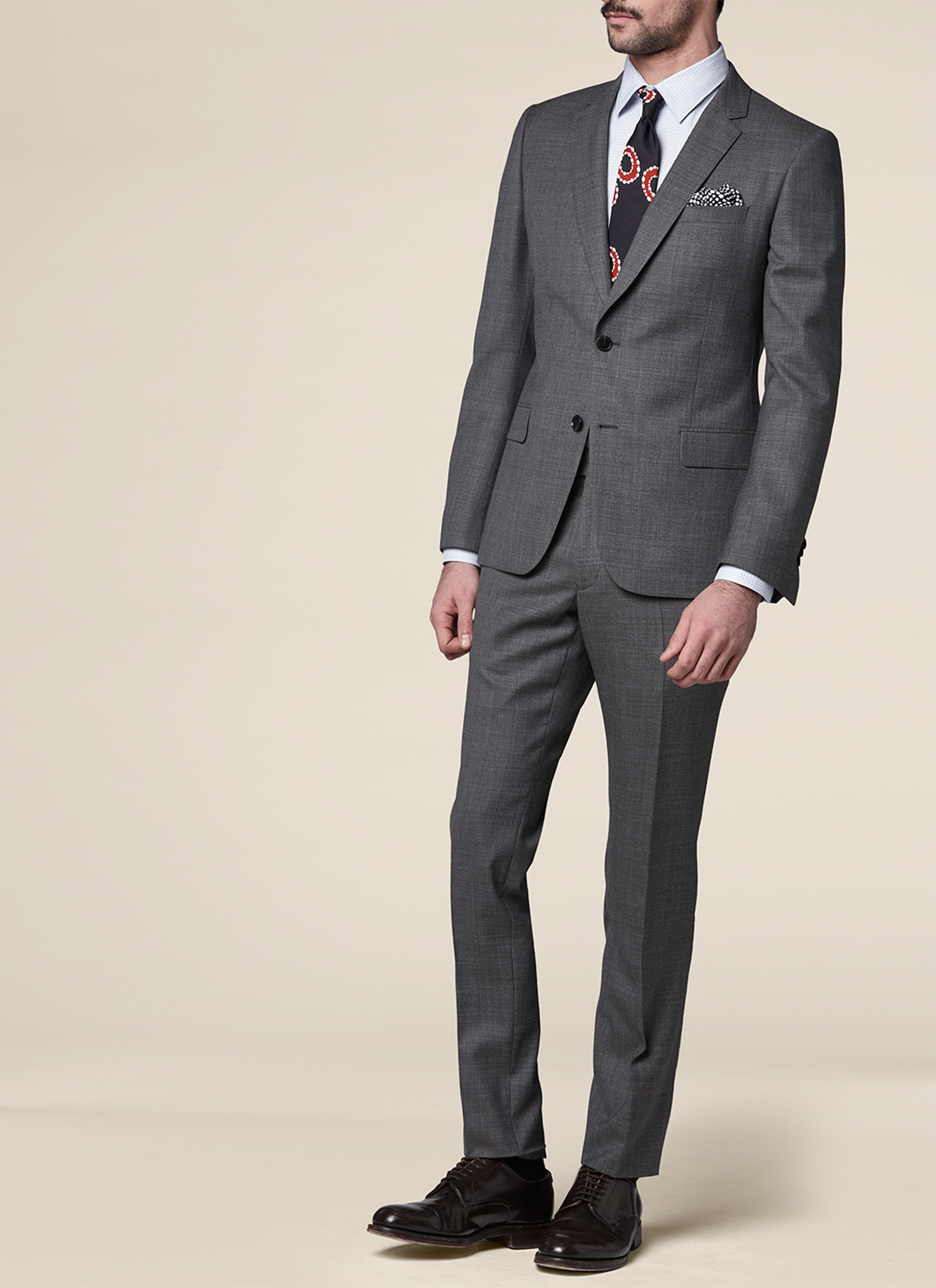 Costume gris moyen - micro dessin 22EC3ILYA-PC25/29 - Costume Homme