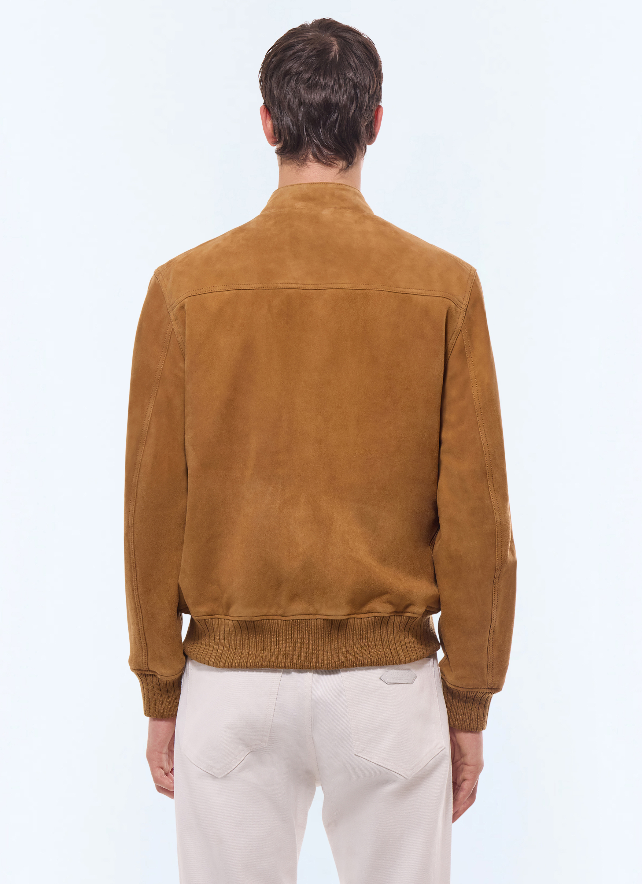 Camel brown leather jacket M3JOHN-JL01-A011 - Men's leather jacket