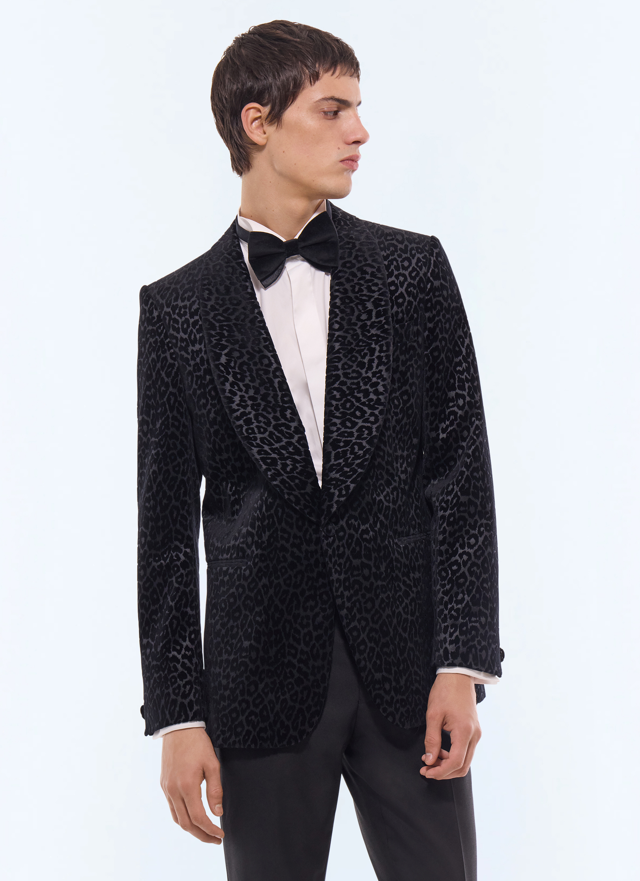 Smoking Noir Motif Léopard Homme - Fursac V3JOTA-EV12-B020