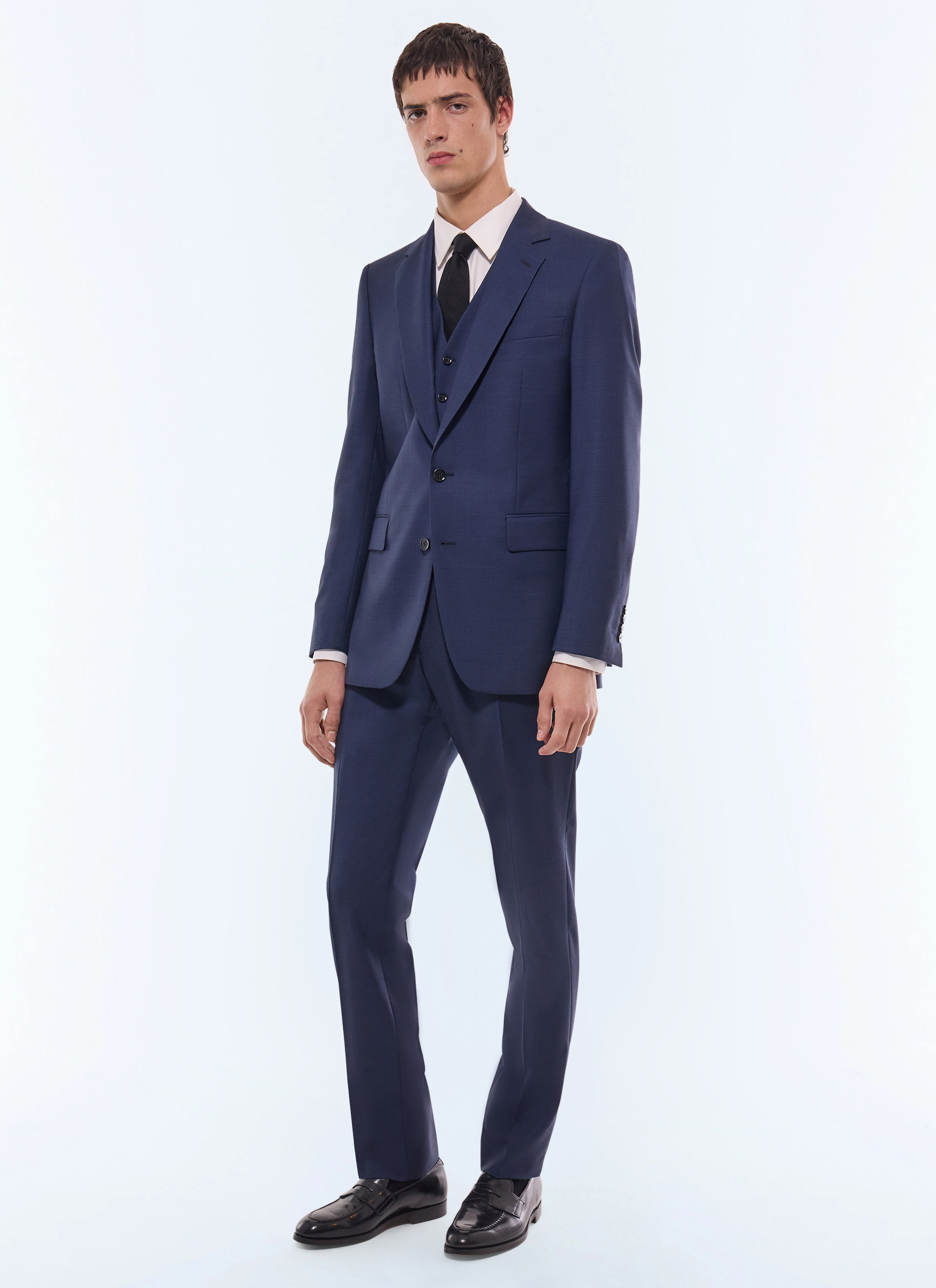 Carbon Blue Wool Suit for Men - Fursac C3JVOX-GC14-D031