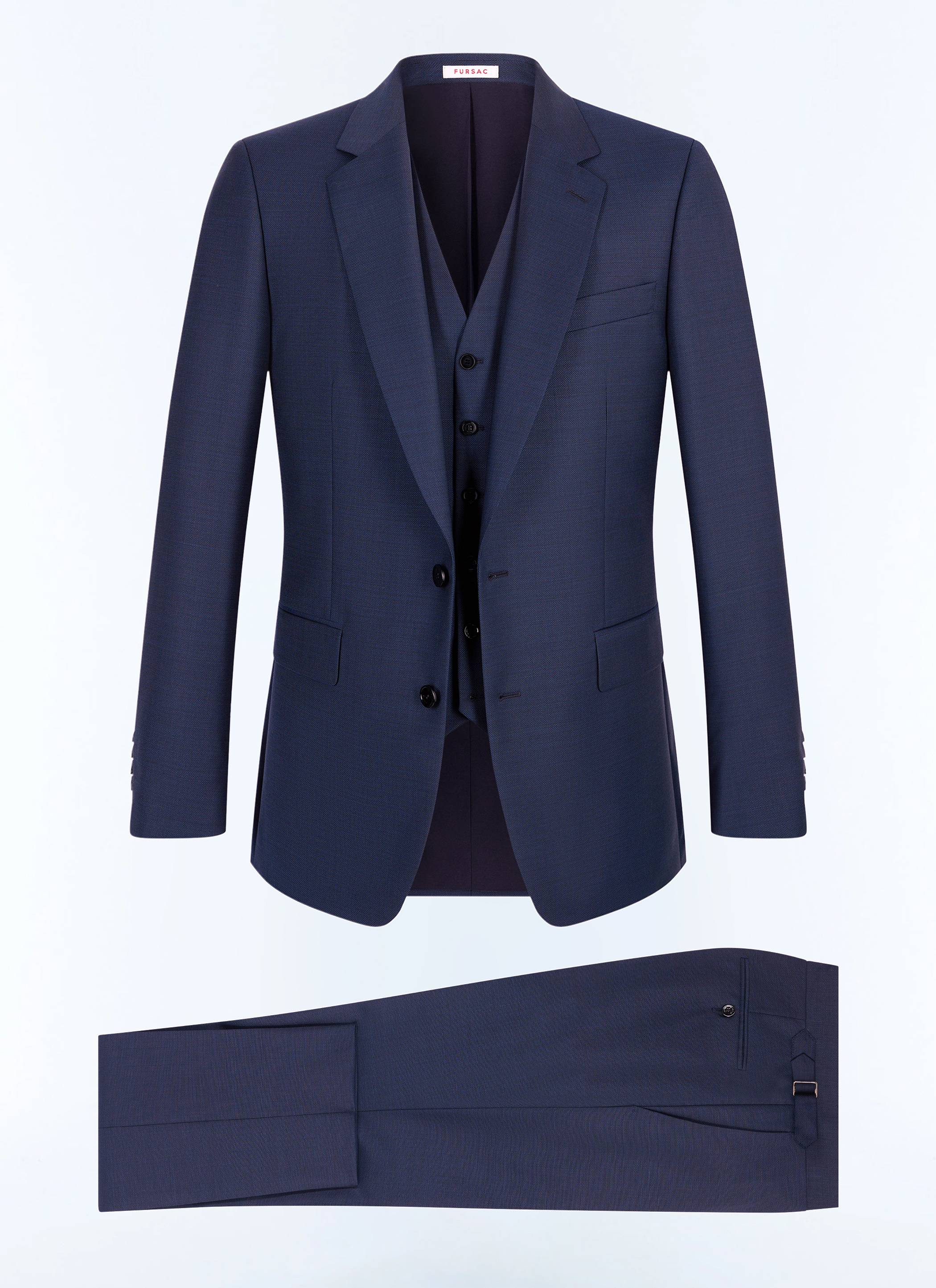 Carbon blue 3-piece suit suit C3JVOX-GC14-D031 - Men's suit