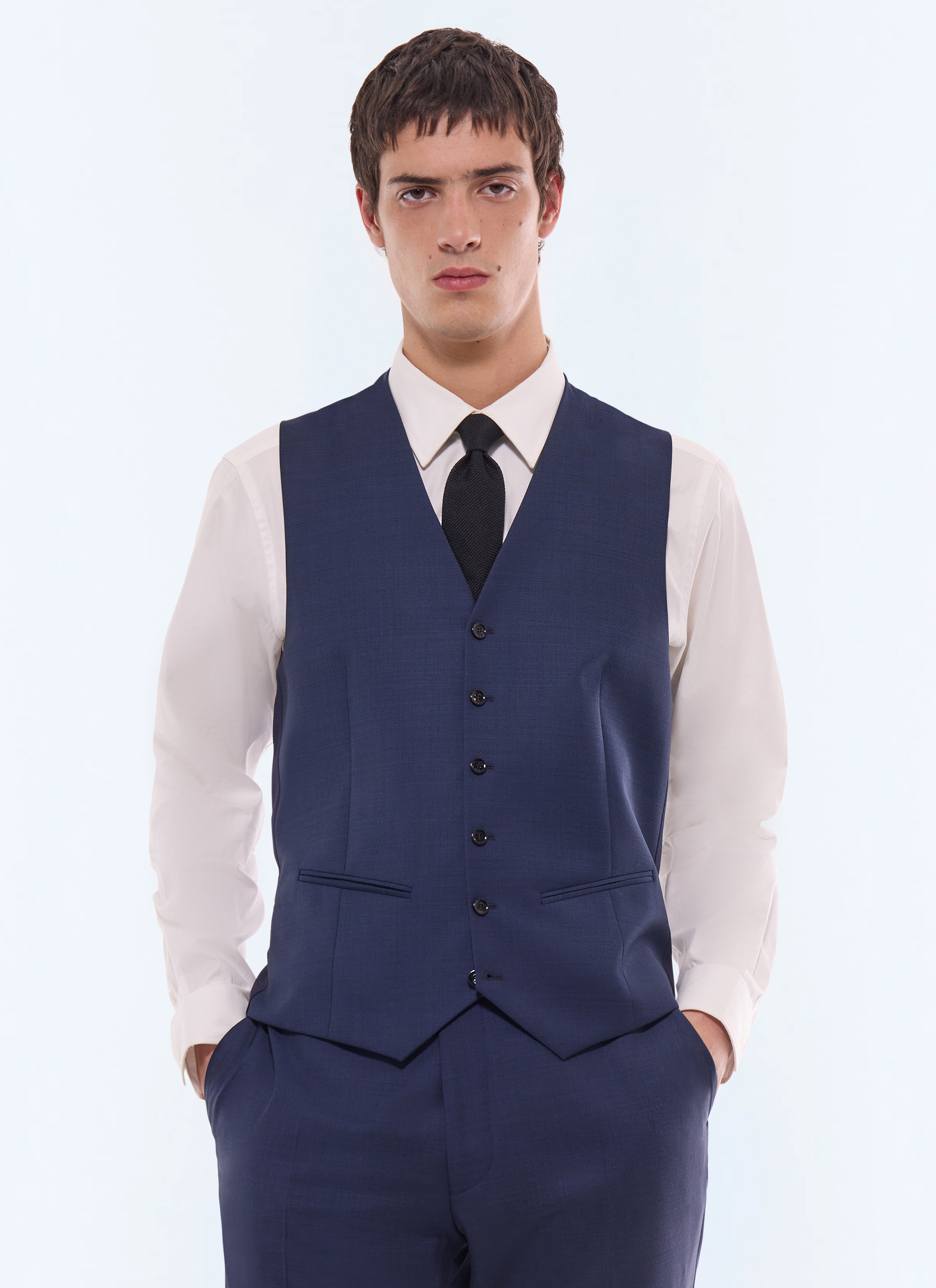Carbon Blue Wool Suit for Men - Fursac C3JVOX-GC14-D031