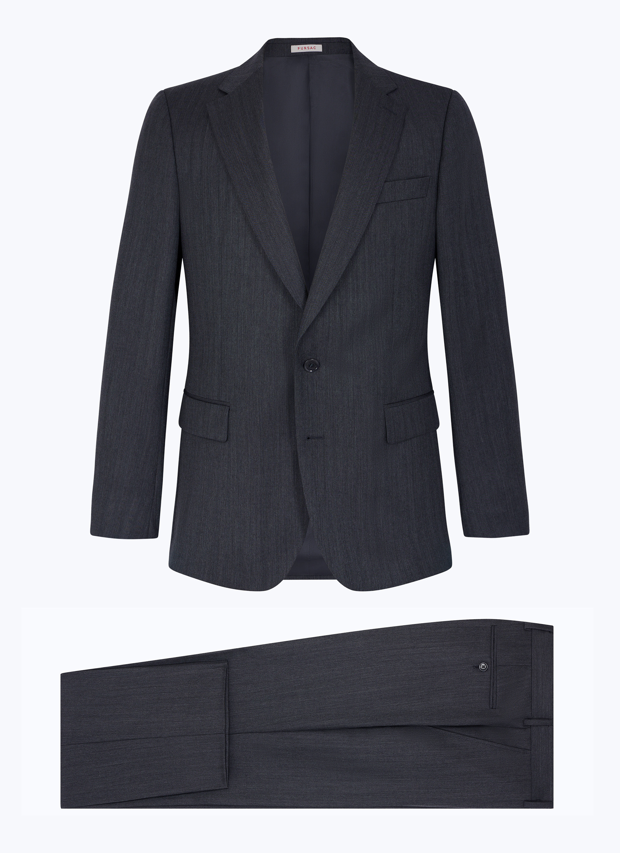 Charcoal Grey Herringbone Pattern Slim Fit Suit for Men - Fursac C3ECOM-EC18-B021