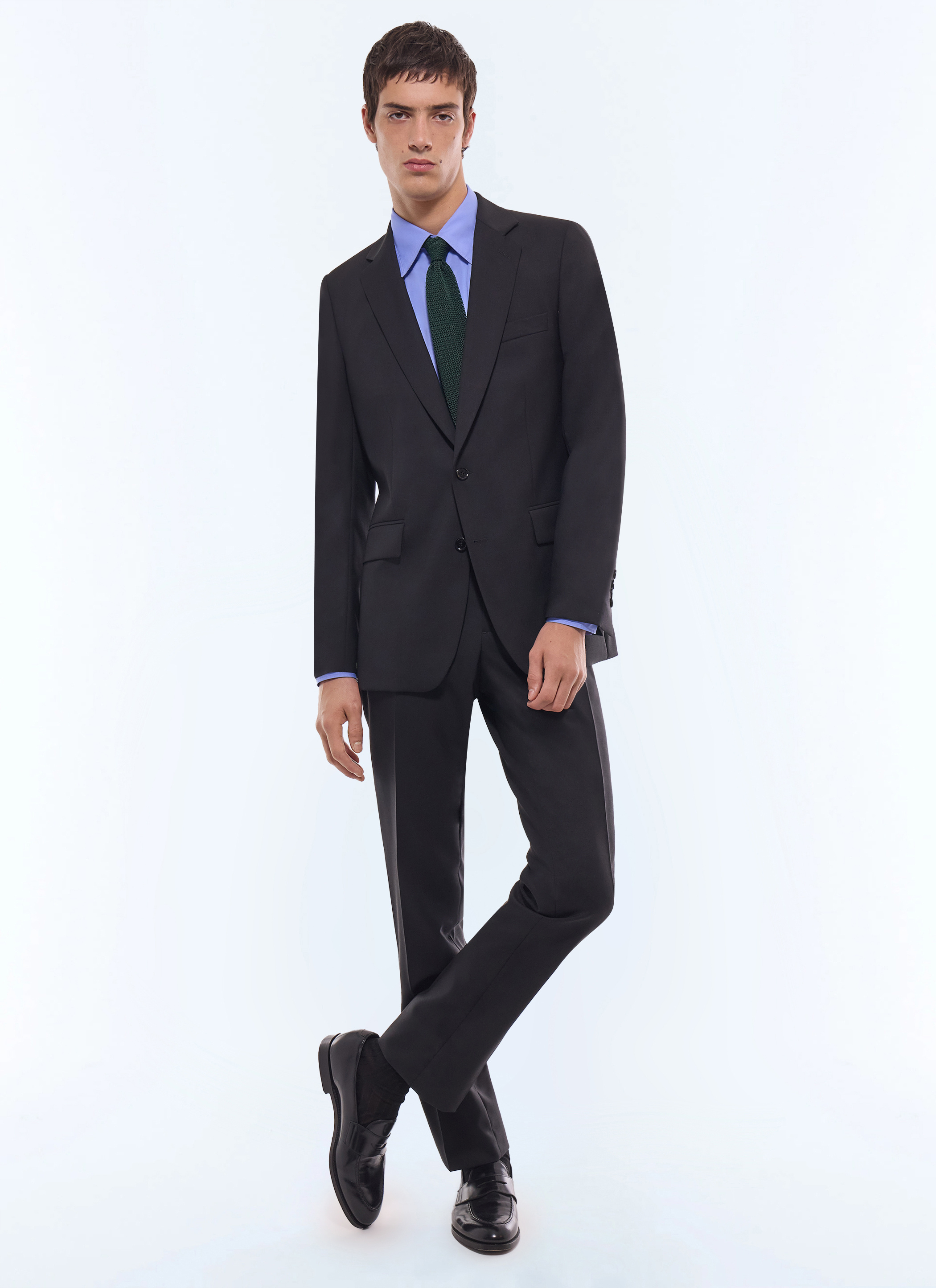 Black Virign Wool Suit for Men - Fursac C2AIDO-GC40-B020