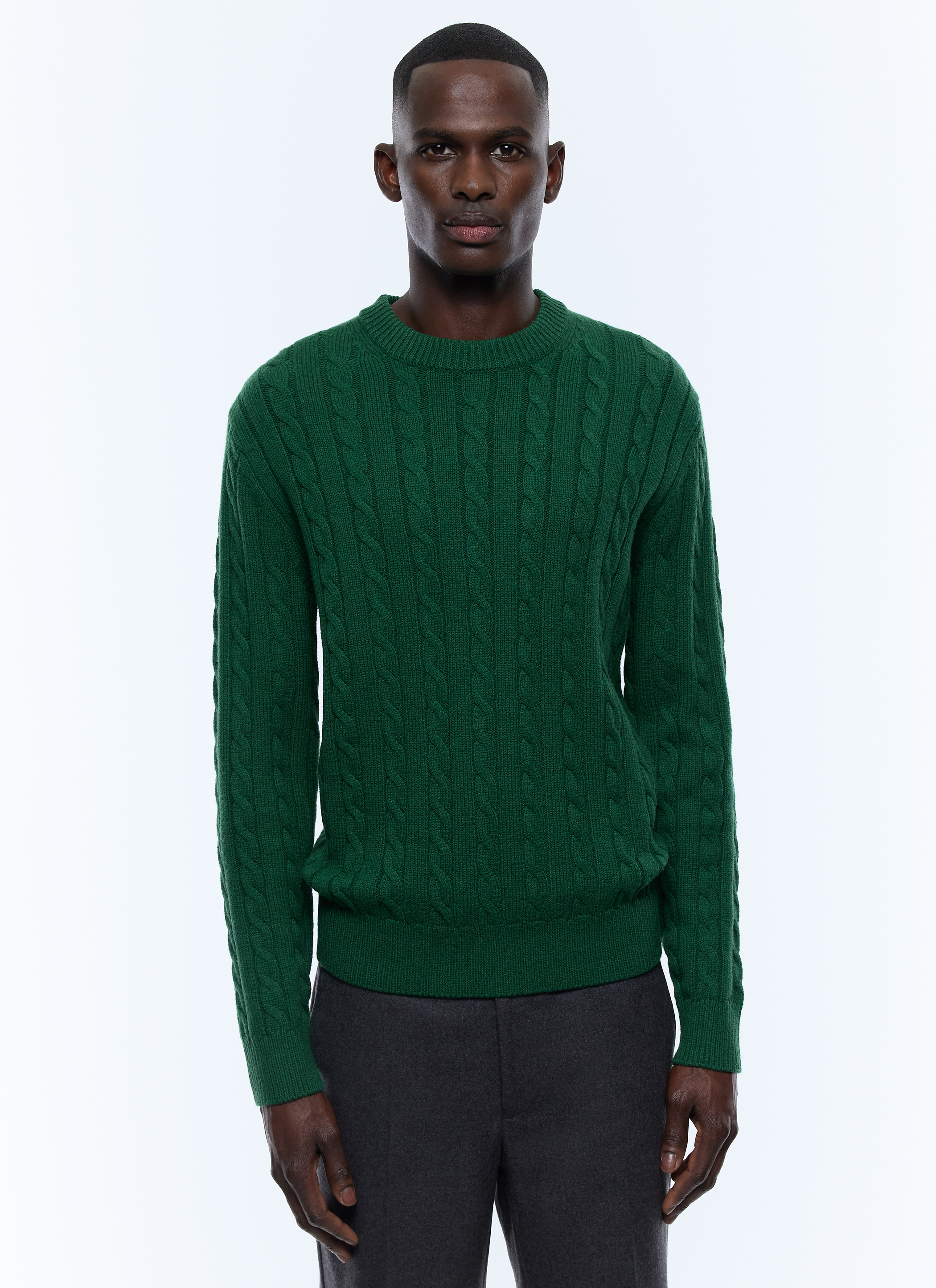 Green knitted sweater store