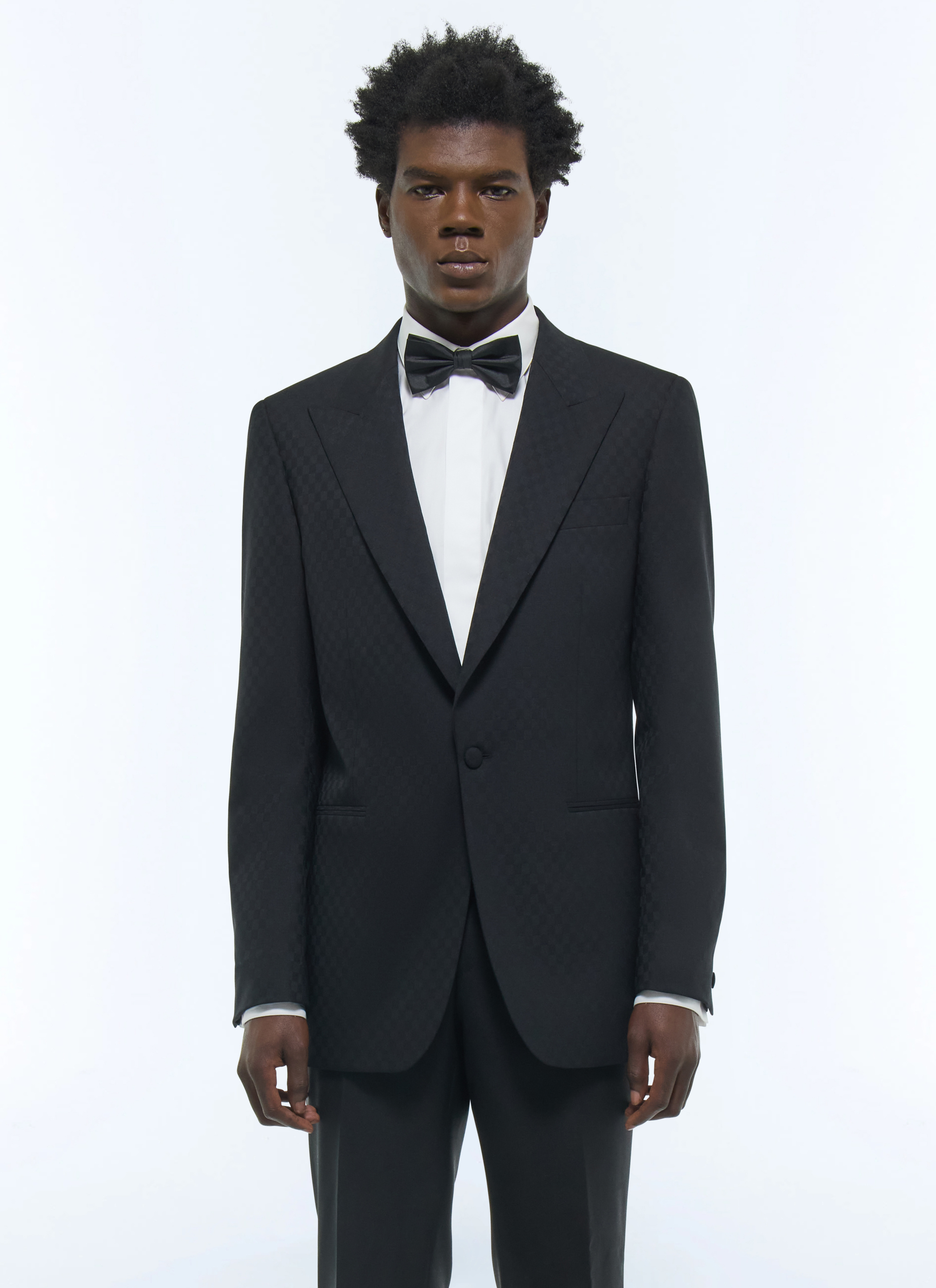 Black - Checkerboard pattern tuxedo V3FLIX-FV09-B020 - Men's tuxedo