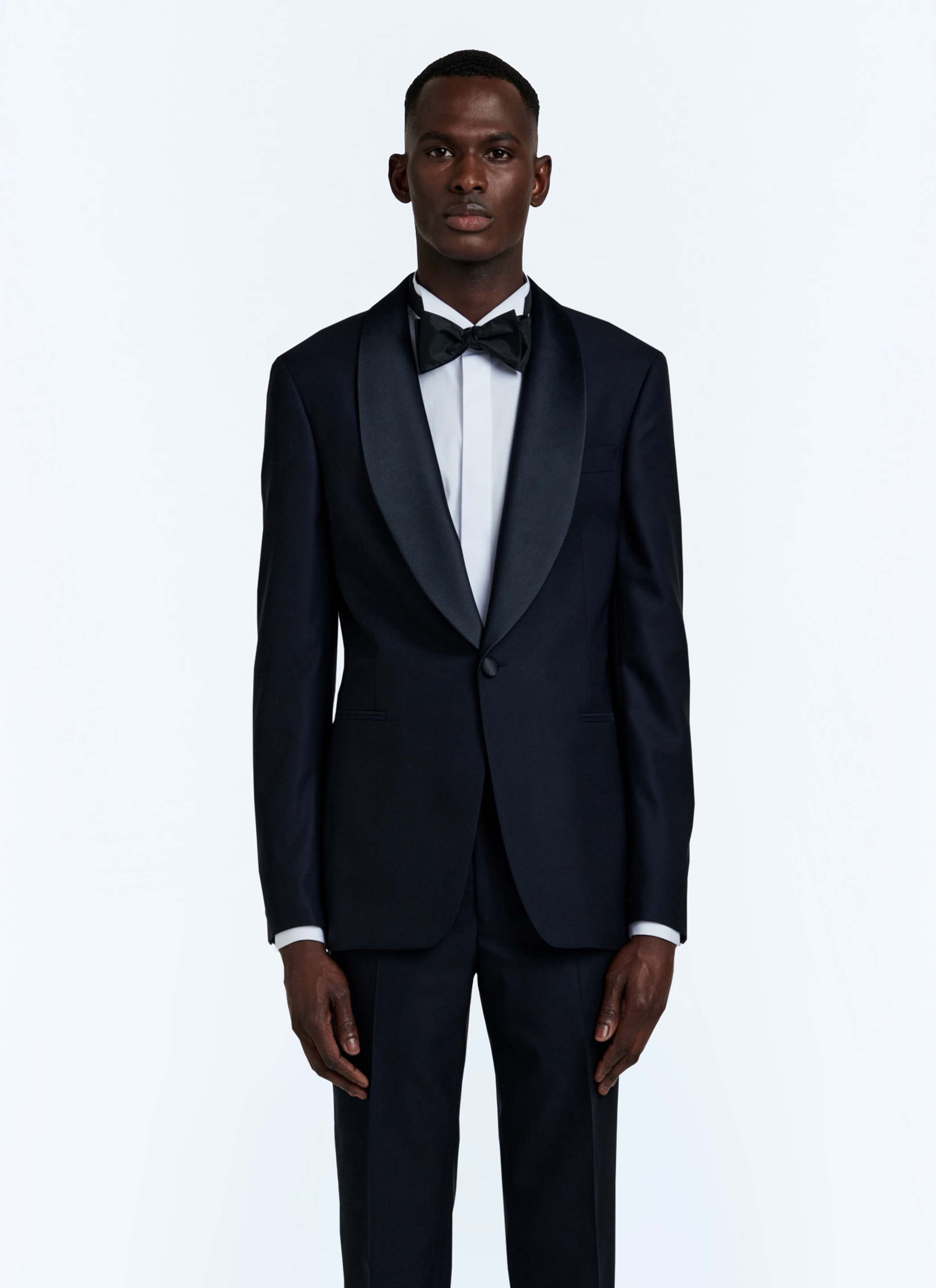 Navy Blue Wool Tuxedo for Men - Fursac V3COBY-RC47-30